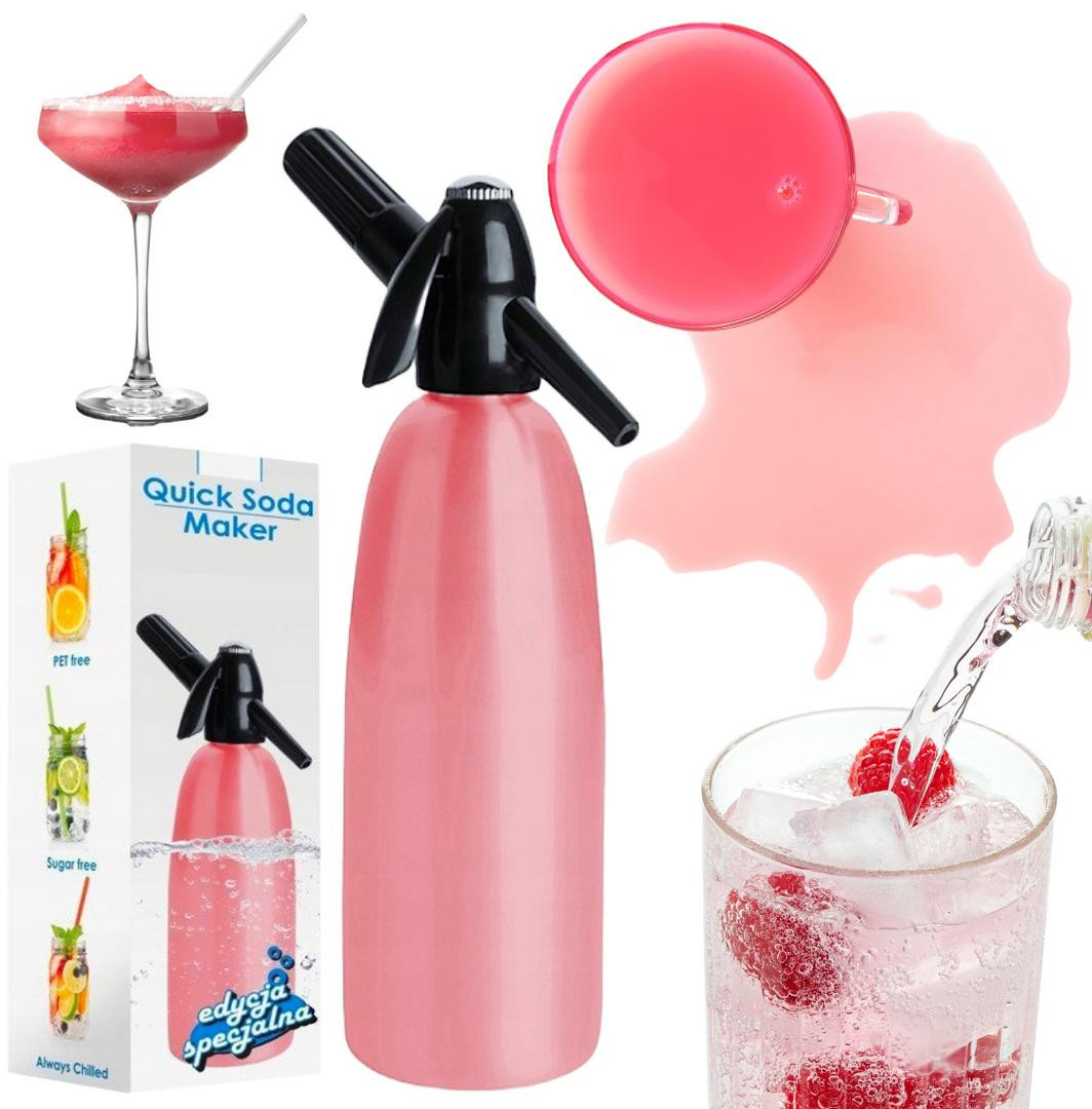 SATURATOR QUICK SODA SA-01 F RÓŻOWY 1 LITR SPECIAL EDITION | Hurton.pl