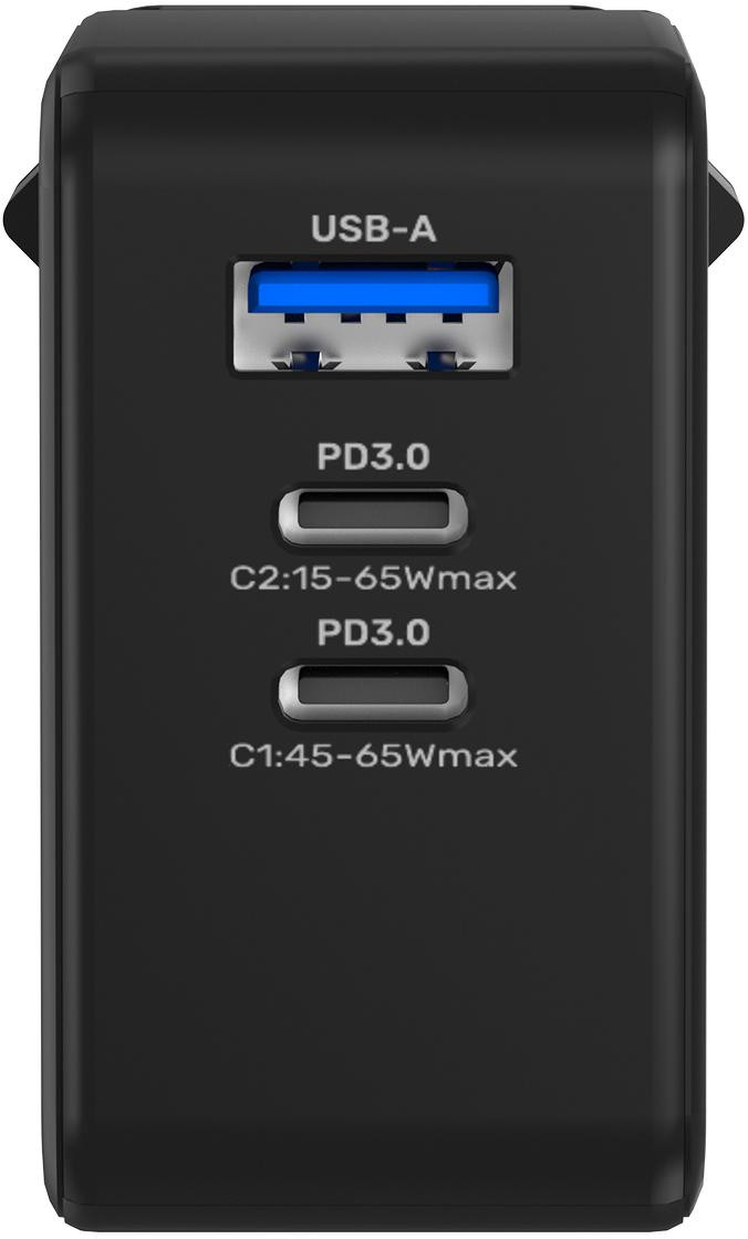 Ładowarka sieciowa Unitek 65W GaN Quick Charge (2x USB-C PD + USB-A ...